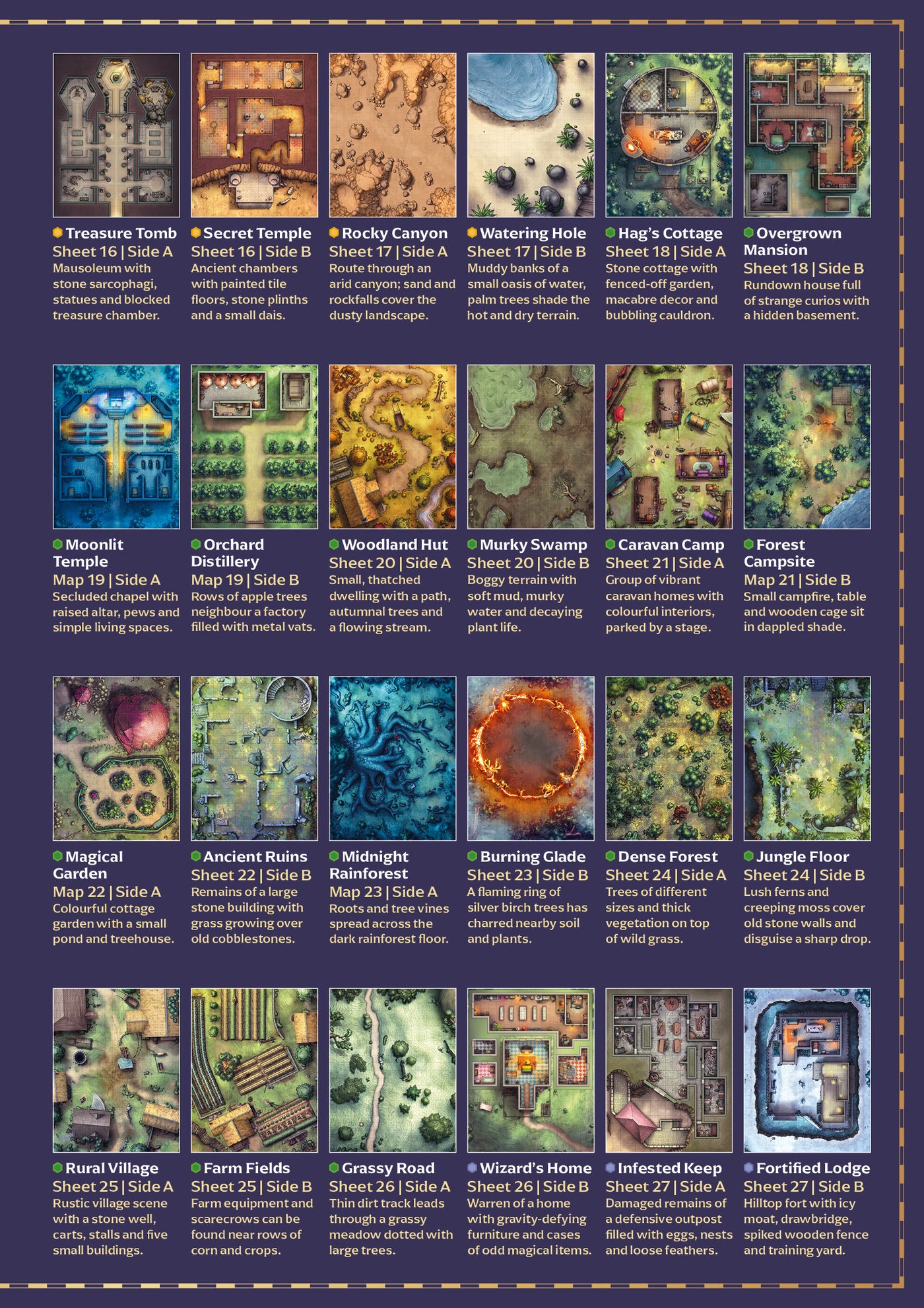 The Map Library - 100 Dry-Erase DnD Maps