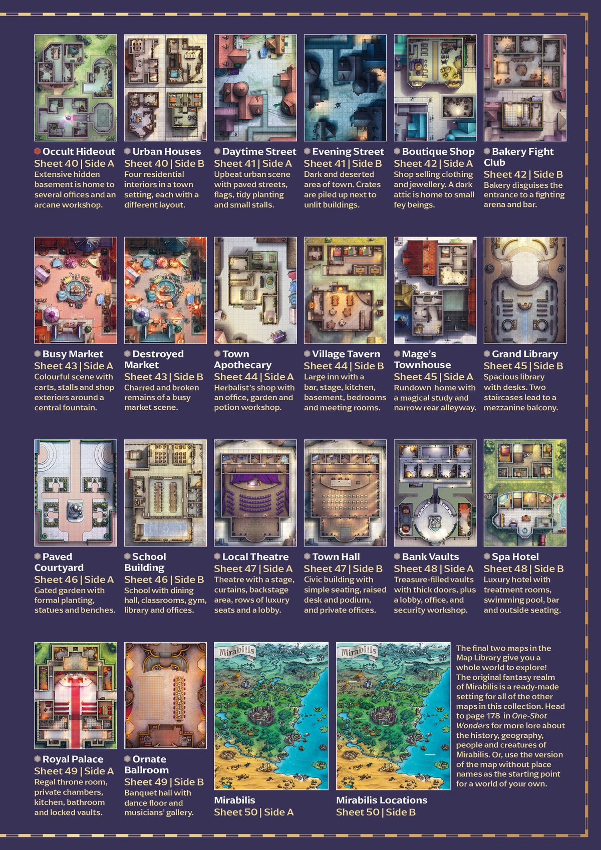 The Map Library - 100 Dry-Erase DnD Maps