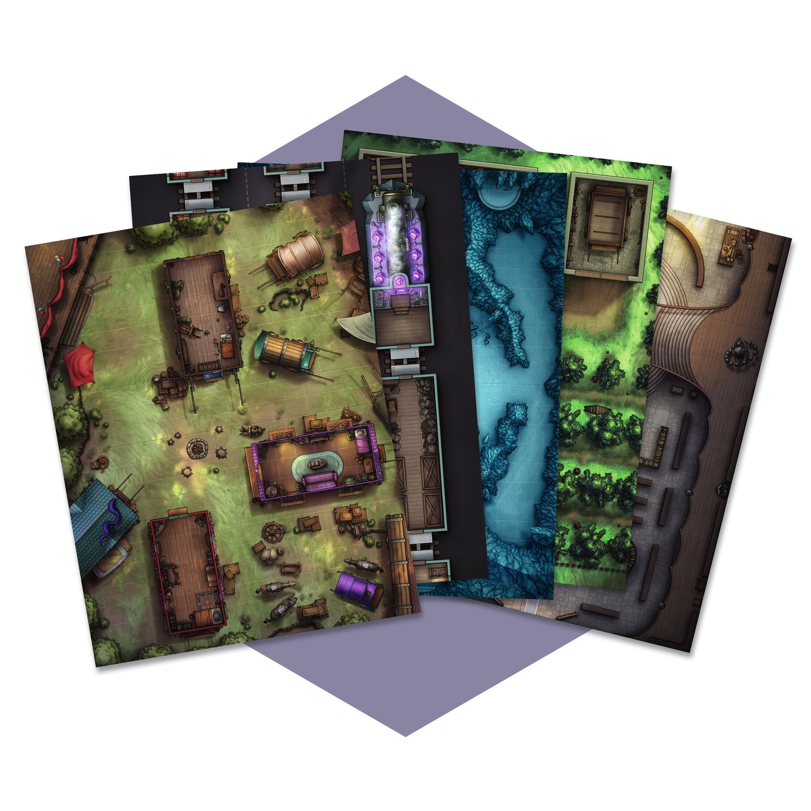 The Map Library - 100 Dry-Erase DnD Maps